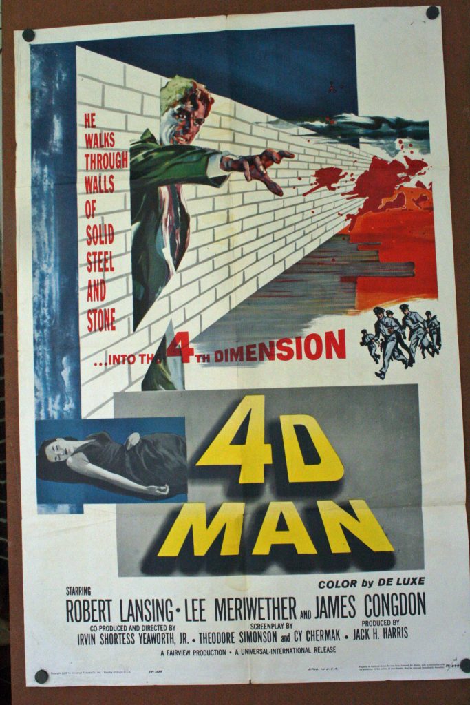 4D MAN "1 Sheet" Movie Poster - Original Vintage Movie Posters