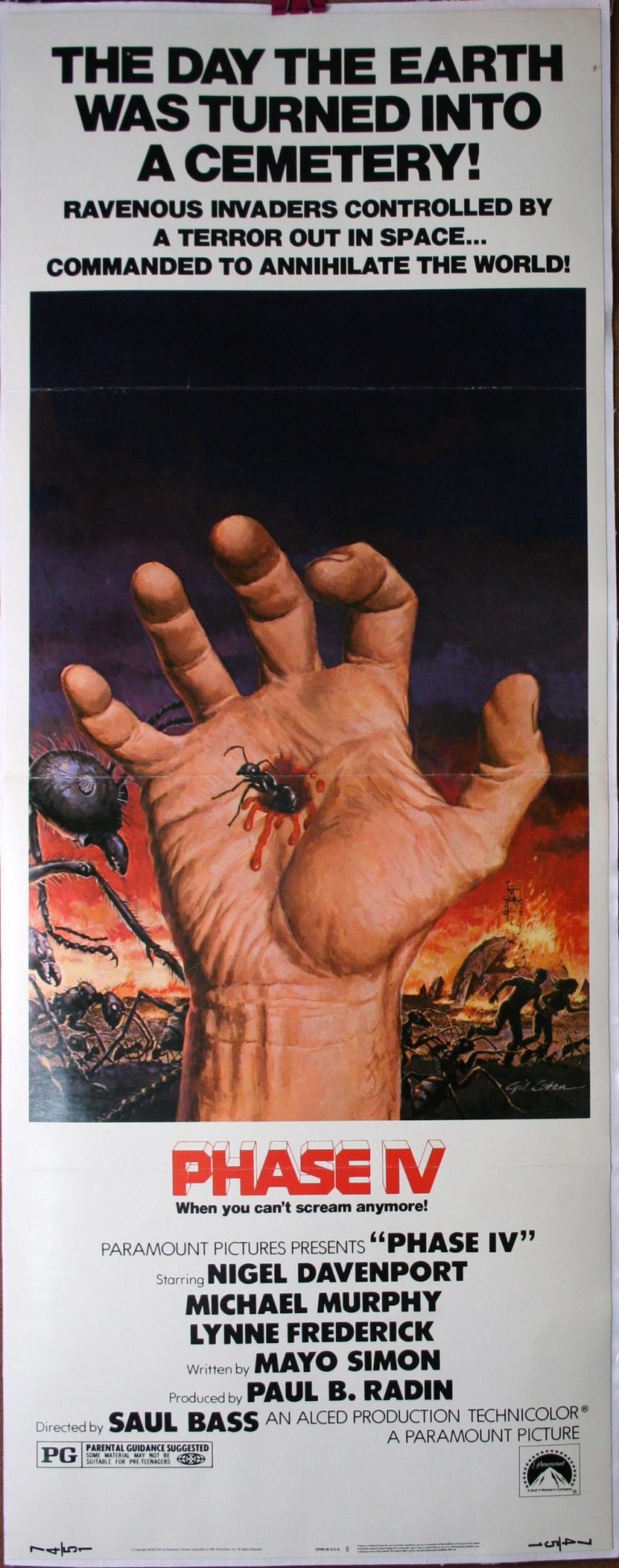 PHASE IV. Horror Insert poster on Linen - Original Vintage Movie Posters