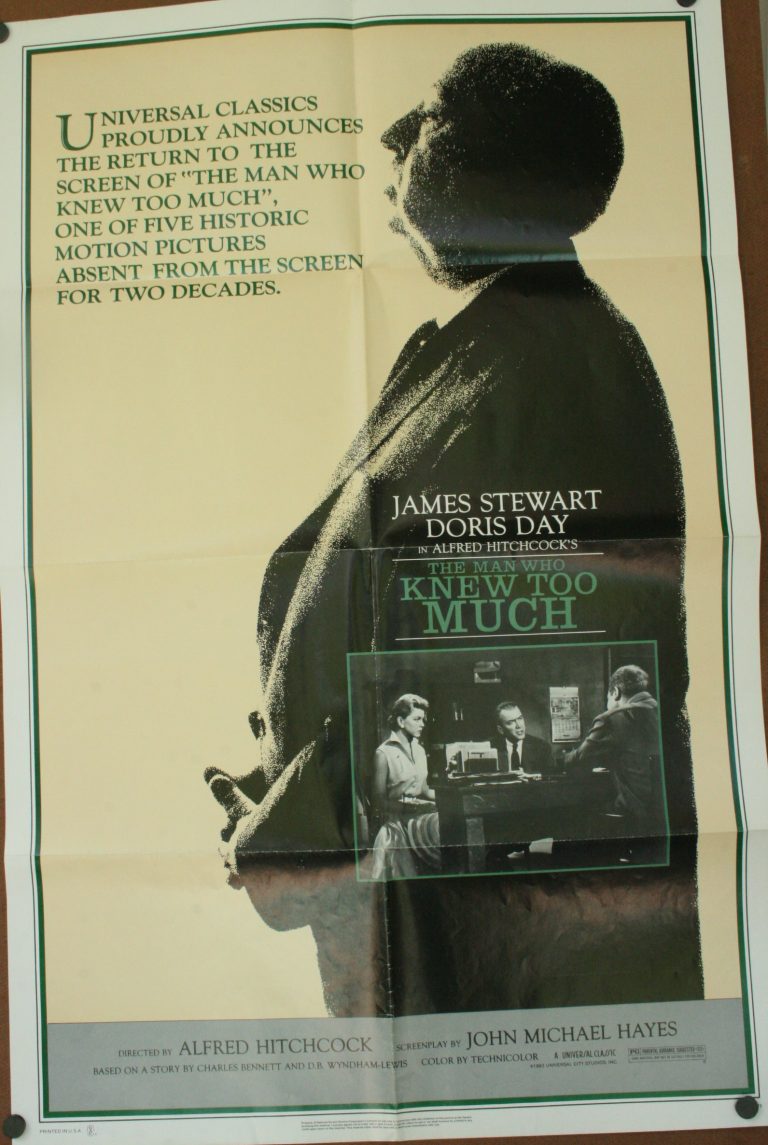 THE MAN WHO KNEW TOO MUCH, Alfred Hitchcock movie poster - Original ...