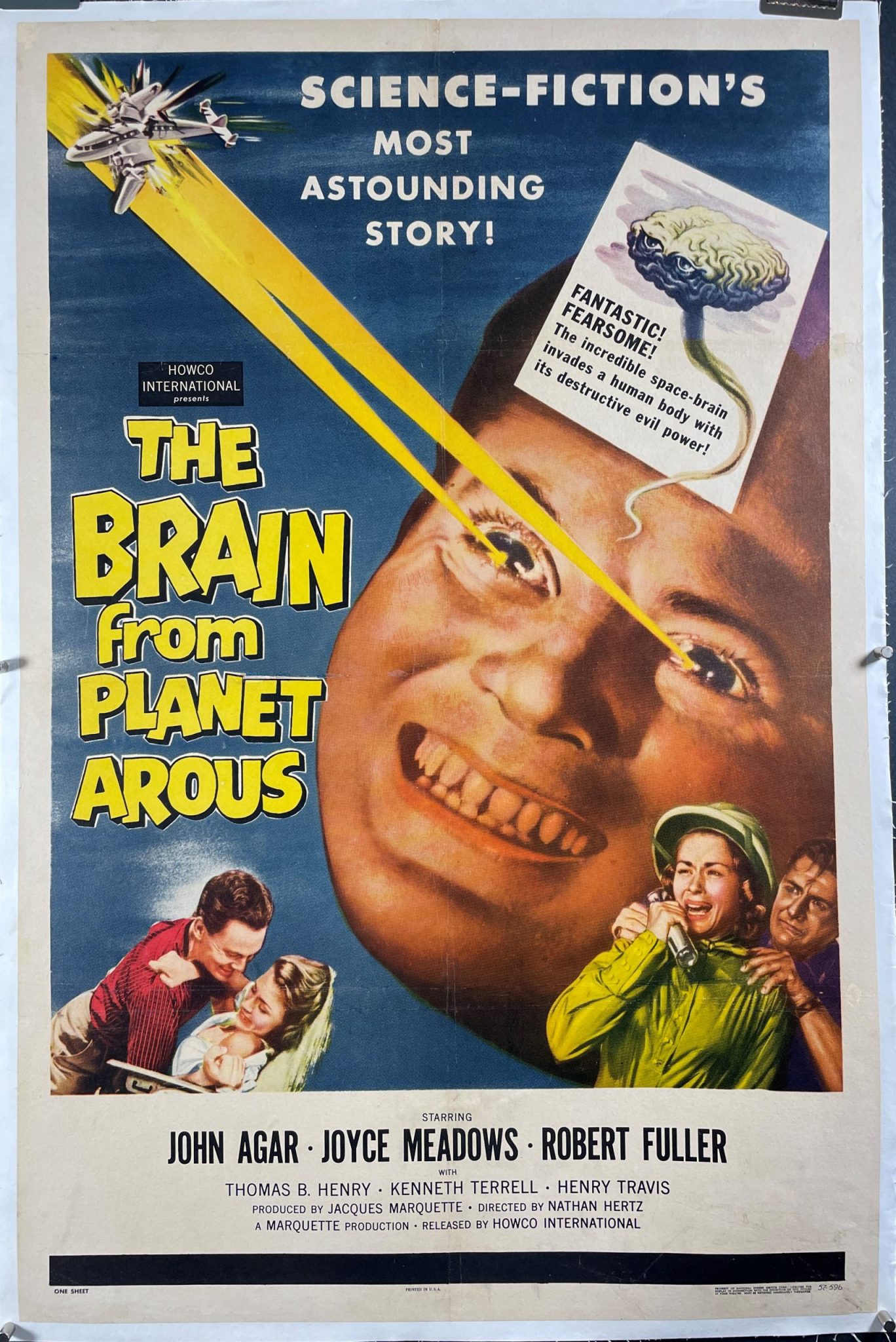 BRAIN FROM PLANET AROUS, Original 50's Sci-Fi Poster - Original Vintage ...