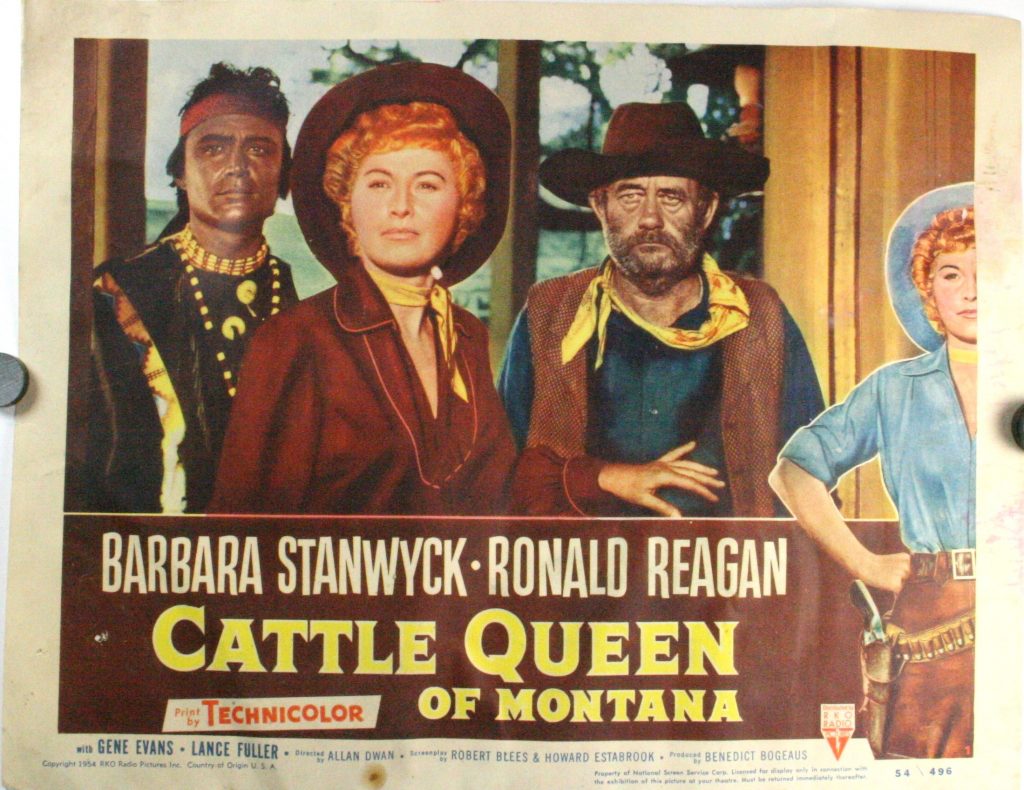 CATTLE QUEEN OF MONTANA, STARRING RONALD REAGAN, Set of 7 Lobby Cards ...