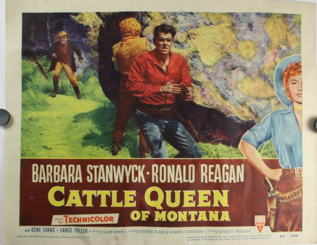 CATTLE QUEEN OF MONTANA, STARRING RONALD REAGAN, Set of 7 Lobby Cards ...