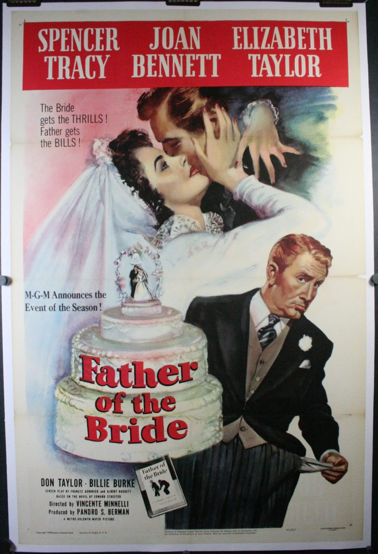 FATHER OF THE BRIDE, Original Elizabeth Taylor Classic 1 sheet Movie ...