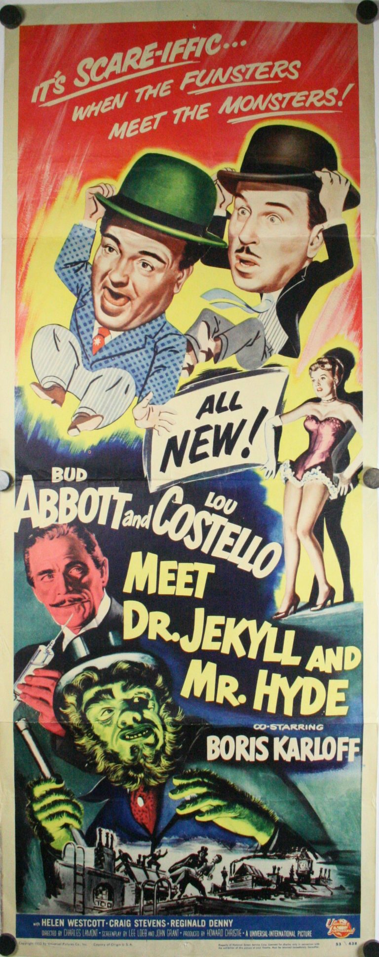 ABBOTT AND COSTELLO MEET DR. JEKYLL AND MR. HYDE, Original Antique Insert Movie Poster ...