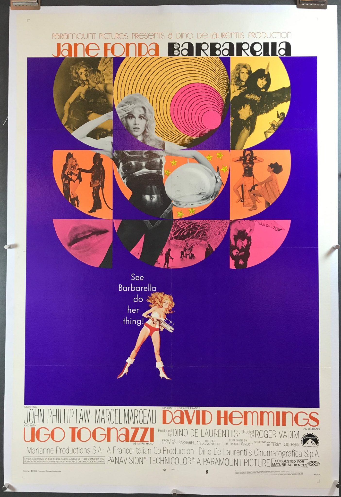 BARBARELLA, Original Blue Retro Style B 1 sheet Movie Theater Poster ...