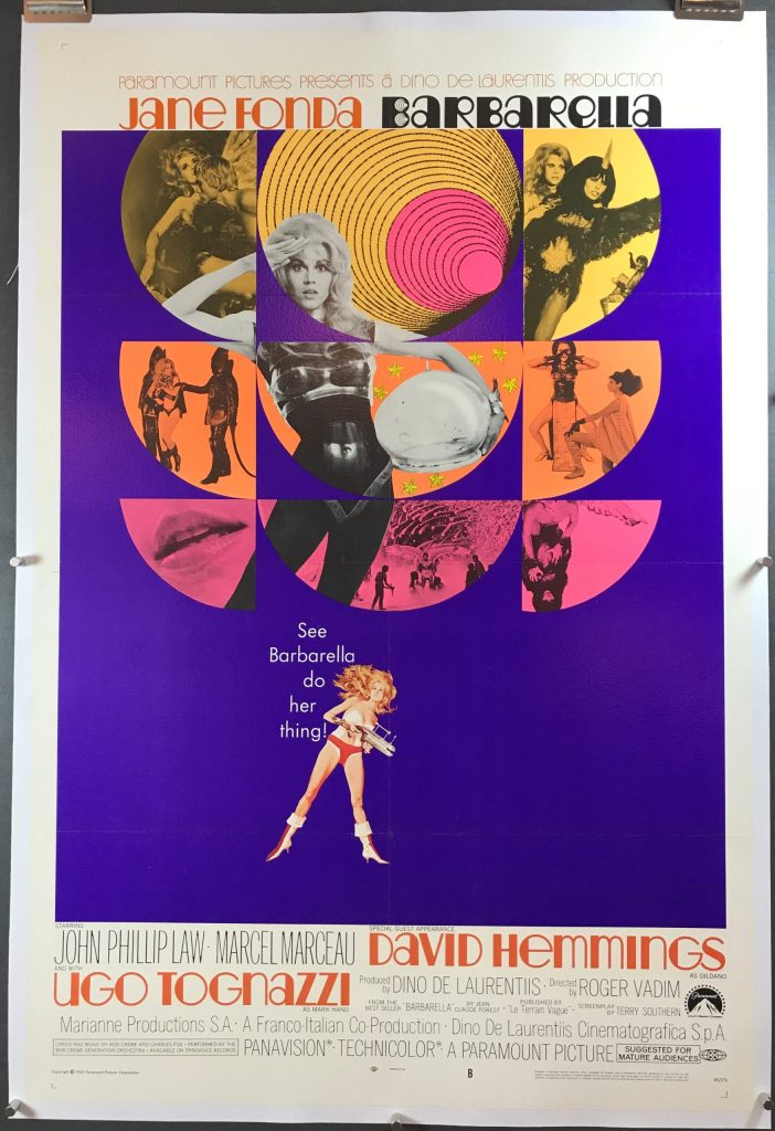 BARBARELLA, Original Blue Retro Style B 1 sheet Movie Theater Poster ...