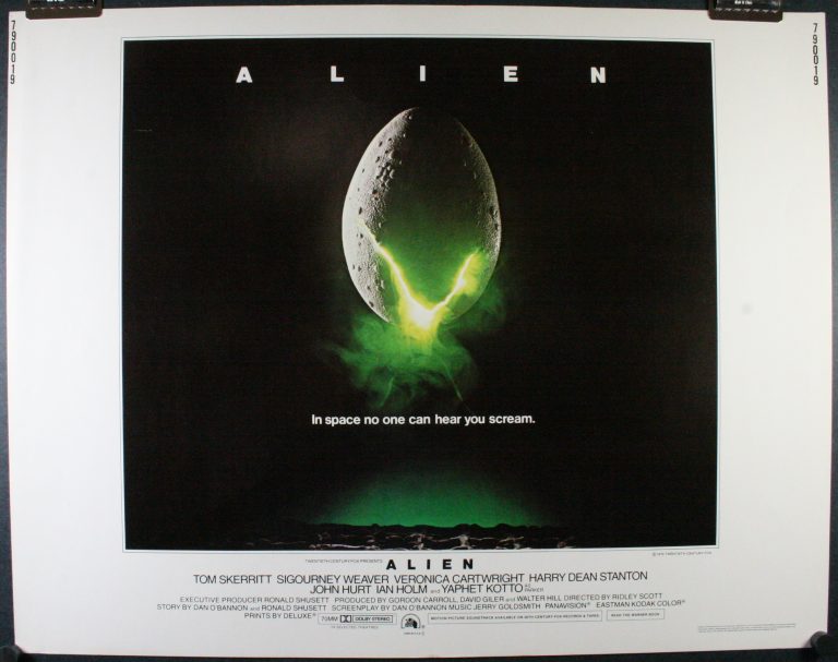 ALIEN, Original H.R. Geiger Rare Half Sheet Movie Theater Poster For ...