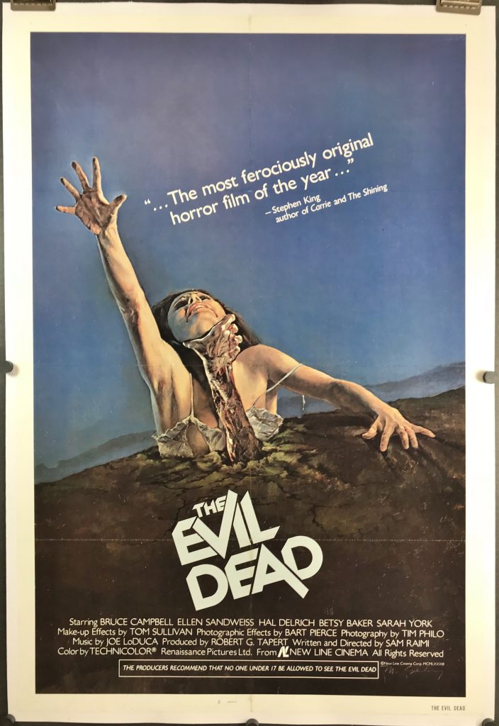 THE EVIL DEAD, Original Bruce Campbell Horror 1 sheet movie Theater ...
