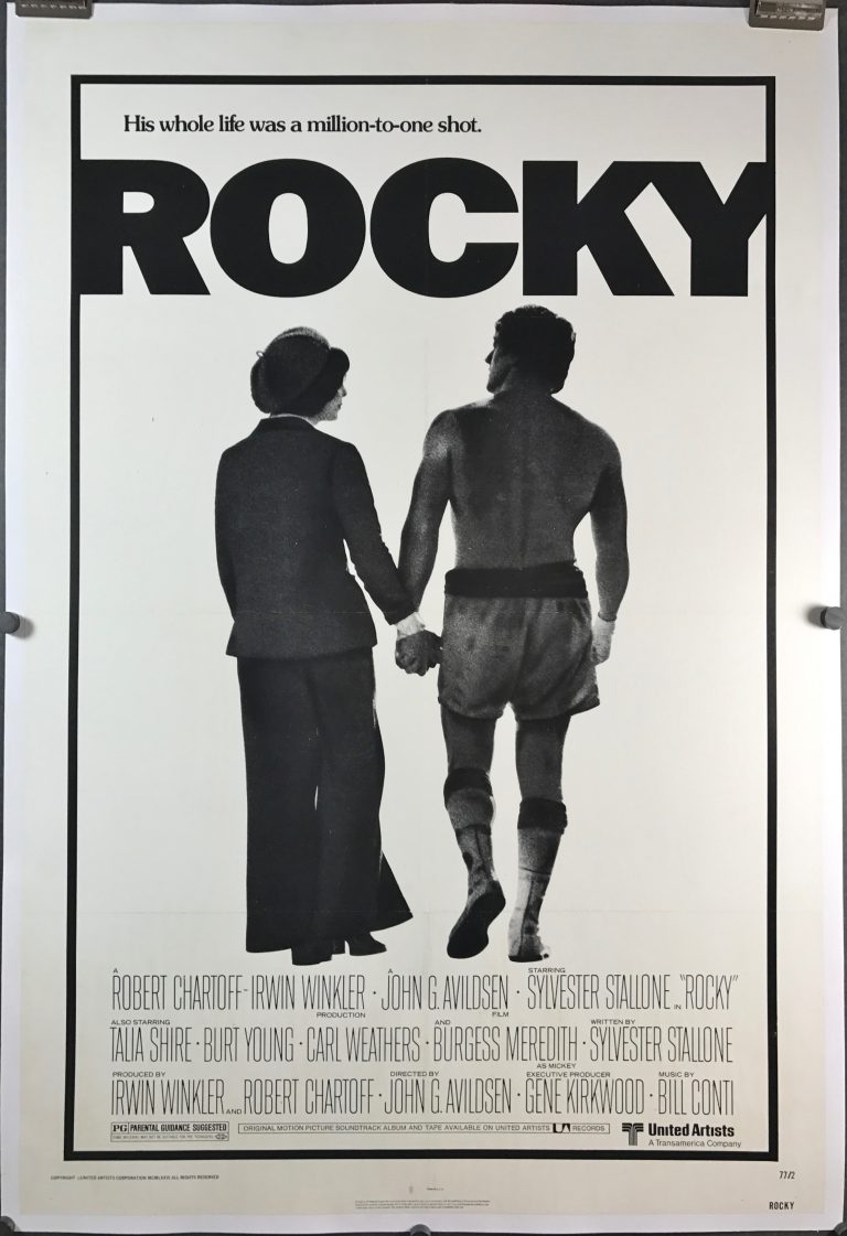 ROCKY, Original Boxing Oscar Sylvester Stalone Movie Theater Poster For ...