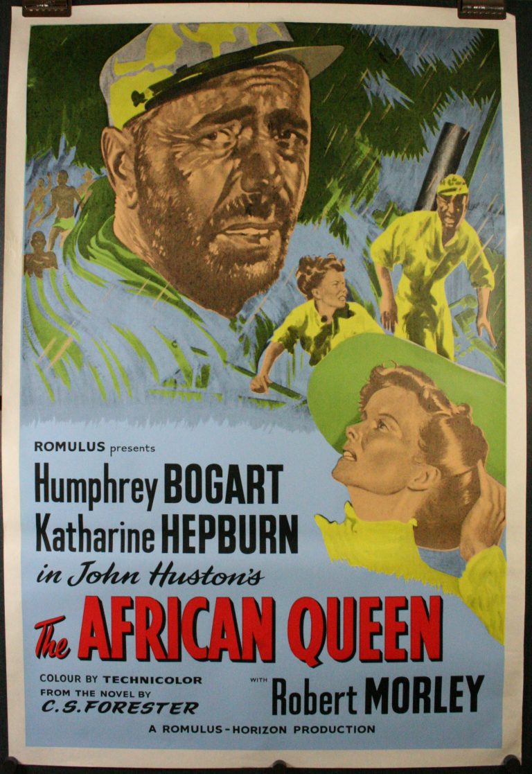 THE AFRICAN QUEEN, Original Vintage Humphrey Bogart and Katharine ...
