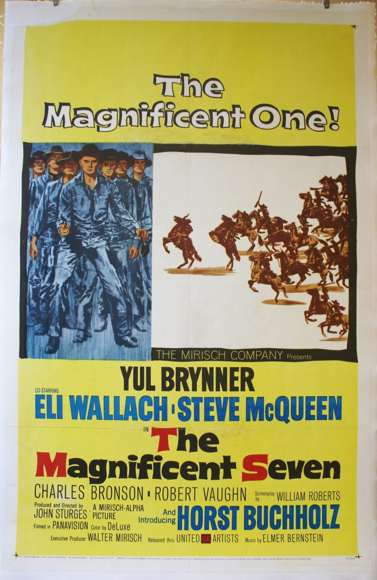 THE MAGNIFICENT SEVEN, Original Vintage Yul Brynner and Steve McQueen ...