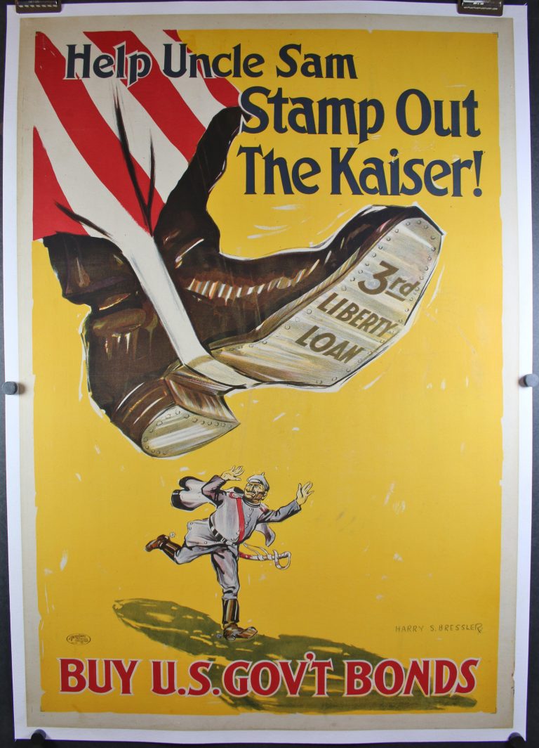 HELP UNCLE SAM STAMP OUT THE KAISER! Original WW1 Bond Poster by Harry ...