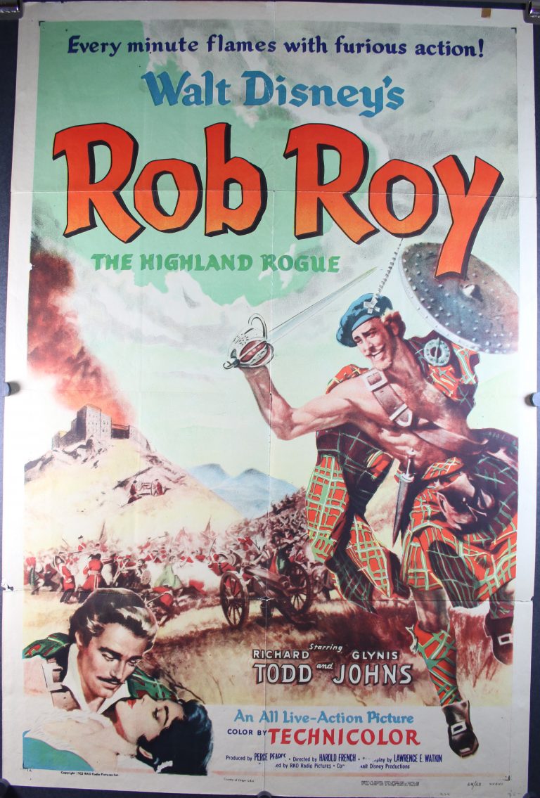 ROB ROY, THE HIGHLAND ROGUE, Original Live-Action Disney Movie Poster ...