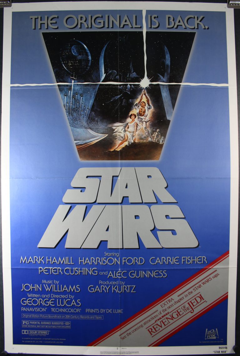 STAR WARS, Original 1982 Re-release 1 sheet Movie Poster Revenge Banner ...