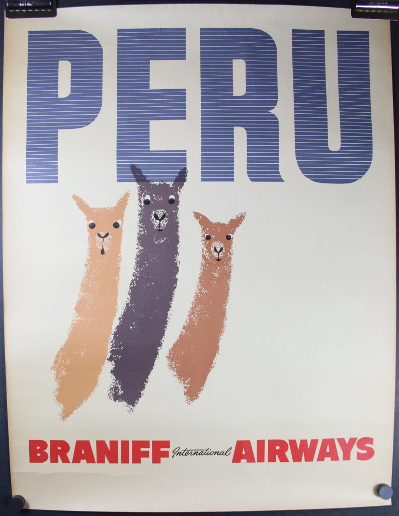 BRANIFF AIRWAYS PERU, Original Vintage Airline Travel Poster - Original ...