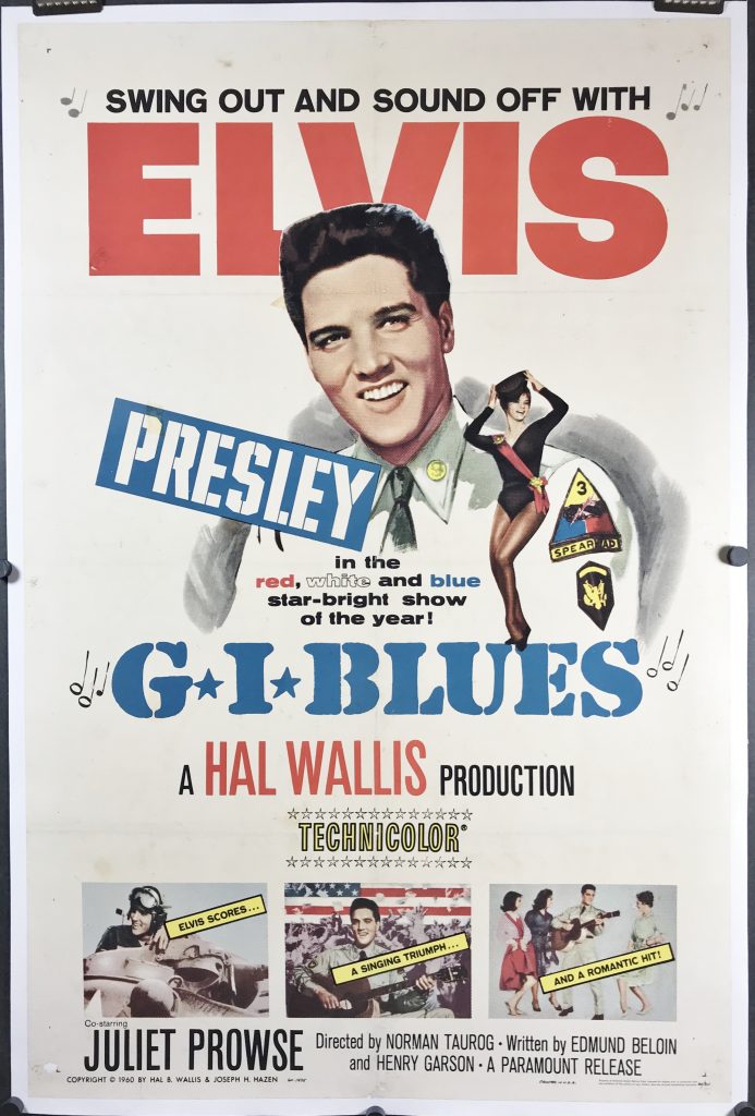 GI BLUES, Original Vintage Elvis Presley Musical Movie Poster ...