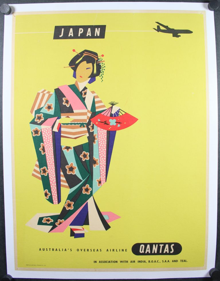 QANTAS JAPAN, Original Vintage Australian Travel Poster designed by ...