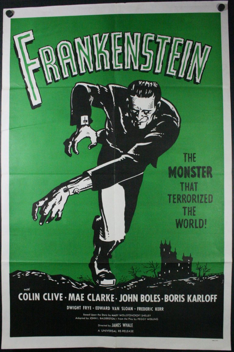 FRANKENSTEIN, Original 1960 Re-Release Vintage Movie Poster - Original ...