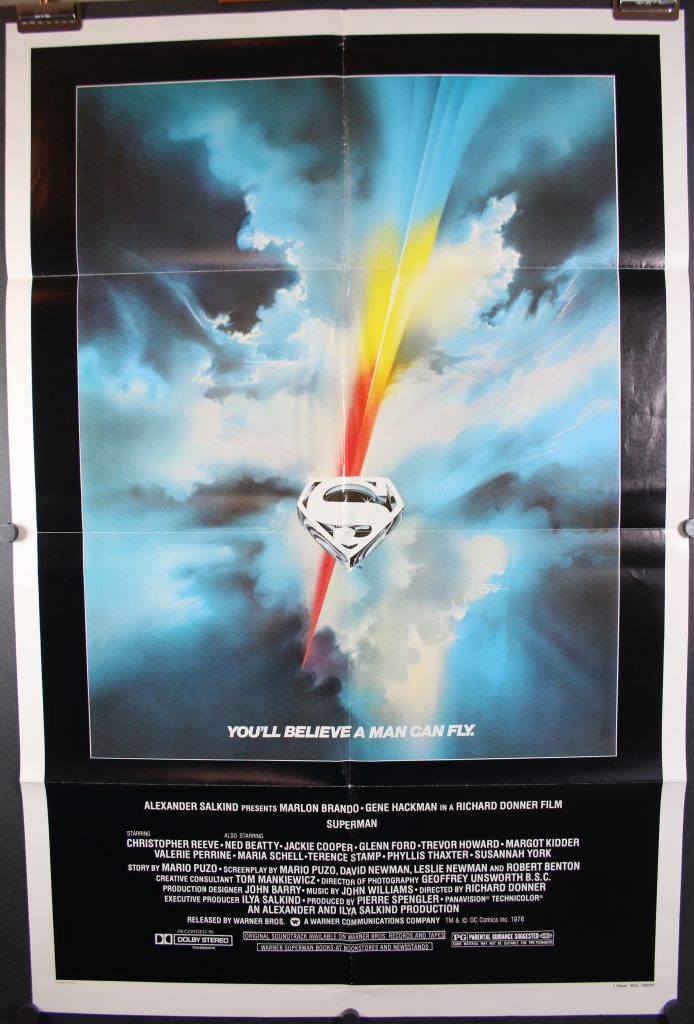 SUPERMAN, Original Vintage Folded Superhero Movie Poster - Original ...