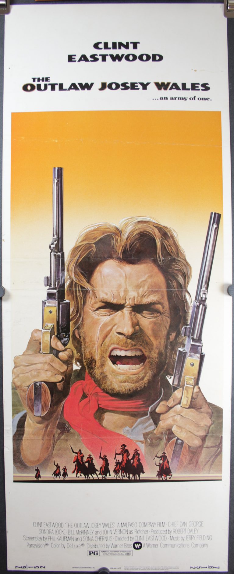 OUTLAW JOSEY WALES, Original Vintage Clint Eastwood Insert Movie Poster ...