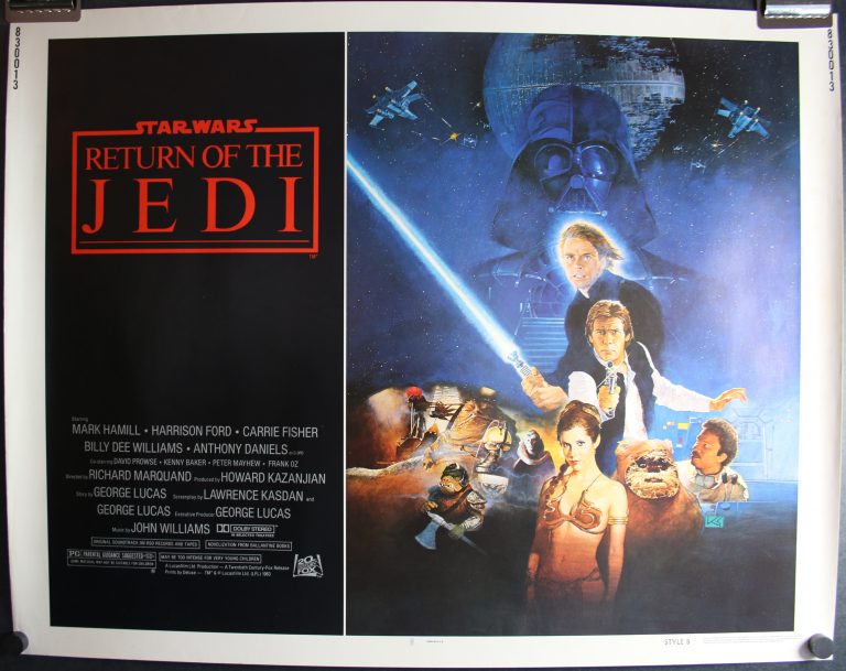 RETURN OF THE JEDI, Original Style b Half Sheet Star Wars Movie Poster ...