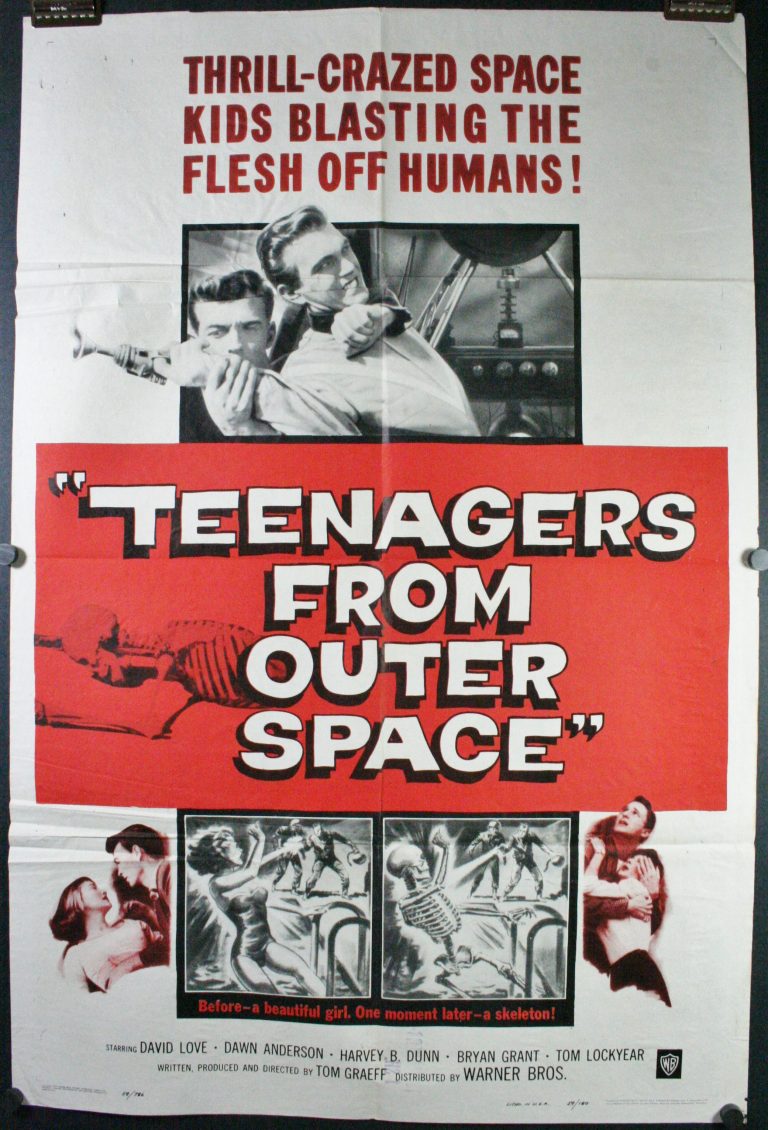 TEENAGERS FROM OUTER SPACE, Original Sci-FI Movie Theater Poster For ...