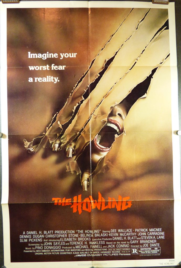 HOWLING, Original Vintage Folded Horror Movie Poster - Original Vintage ...