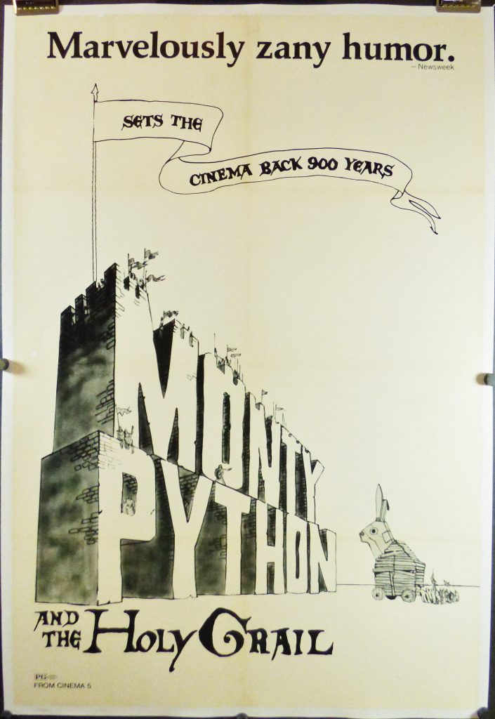 MONTHY PYTHON AND THE HOLY GRAIL, Original Vintage Linen Backed Movie ...