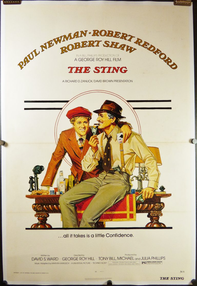 STING, Original Paul Newman and Robert Redford Folded Movie Poster ...