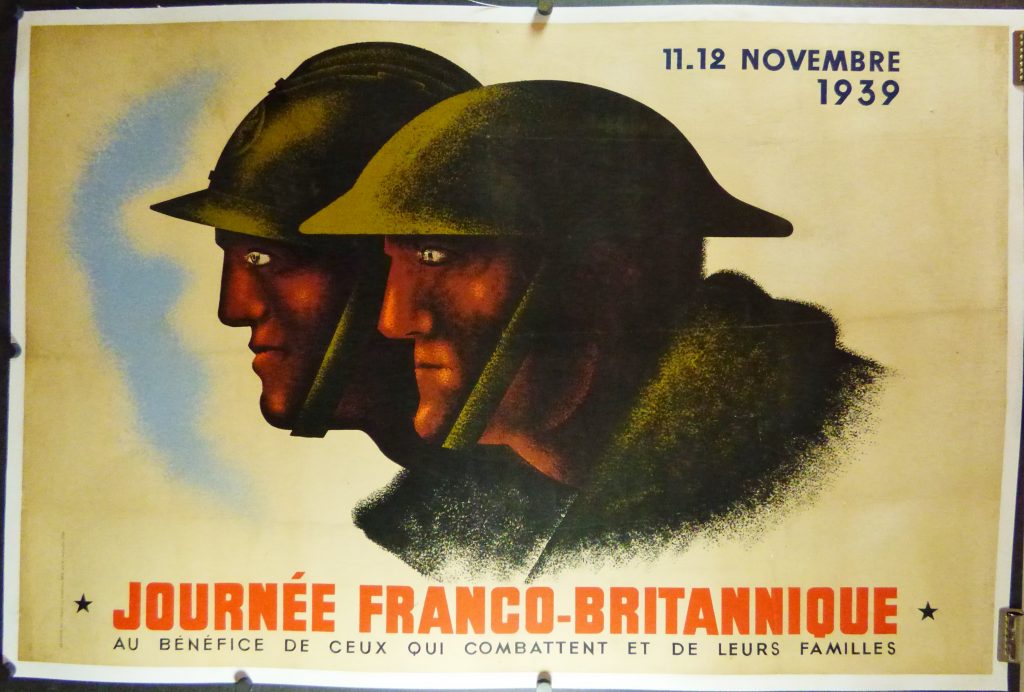 WW2 French Journee Franco-Britannique Linen Backed Poster - Original ...