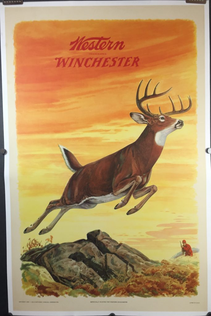 WESTERN WINCHESTER, Original Deer Hunting Poster by Weimer Pursell ...