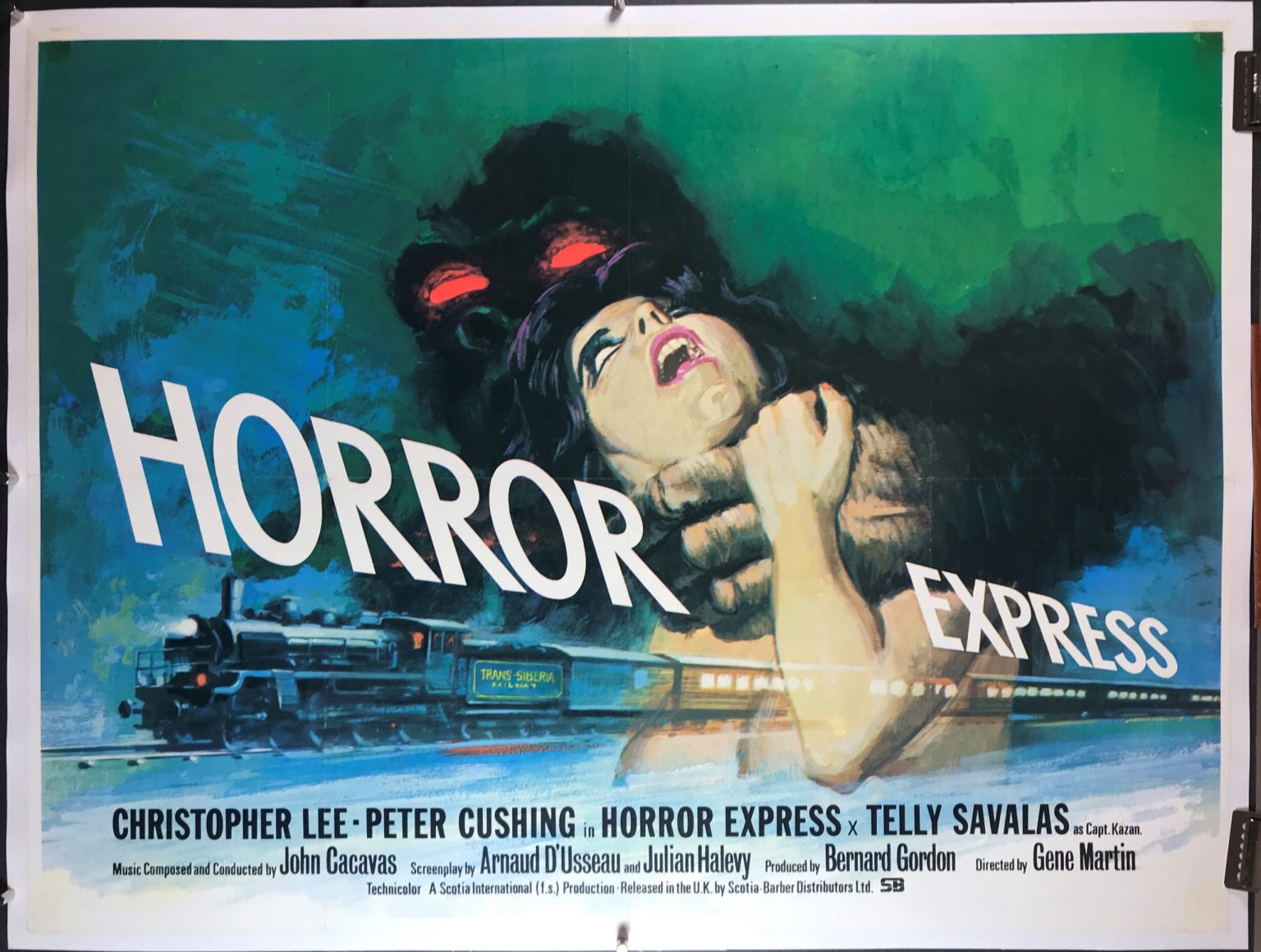 HORROR EXPRESS, Original British Quad Hammer Film Poster For Sale ...