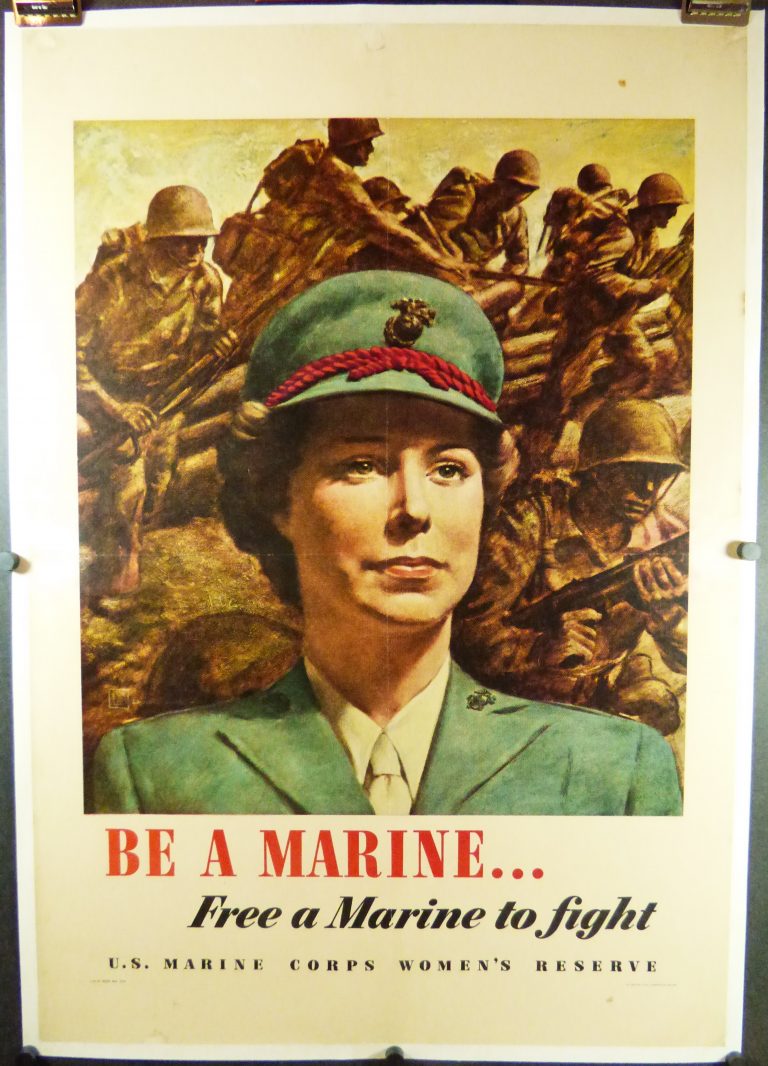 BE A MARINE, U.S. MARINES WOMENS RECRUITMENT POSTER, Original and Linen ...