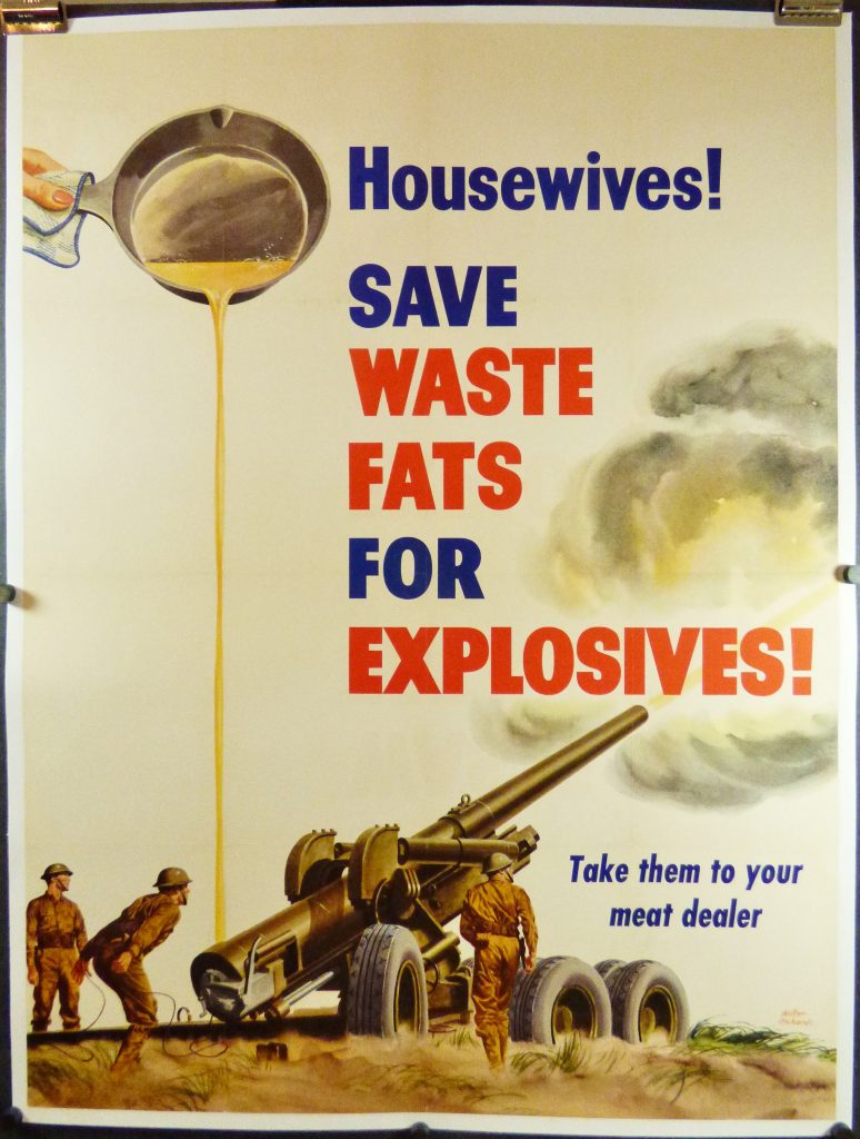 HOUSEWIVES! SAVE WASTE FATS, Original WW2 Propaganda Poster - Original ...