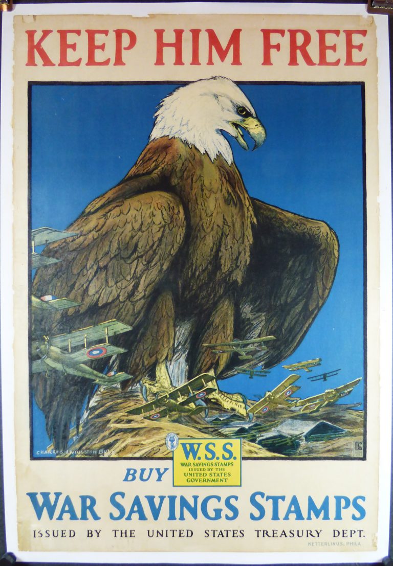 KEEP HIM FREE, Original WW1 War Savings Stamps Poster - Original ...