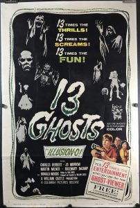 13 GHOSTS Original William Castle Horror Movie Poster with Ghost Viewer ...