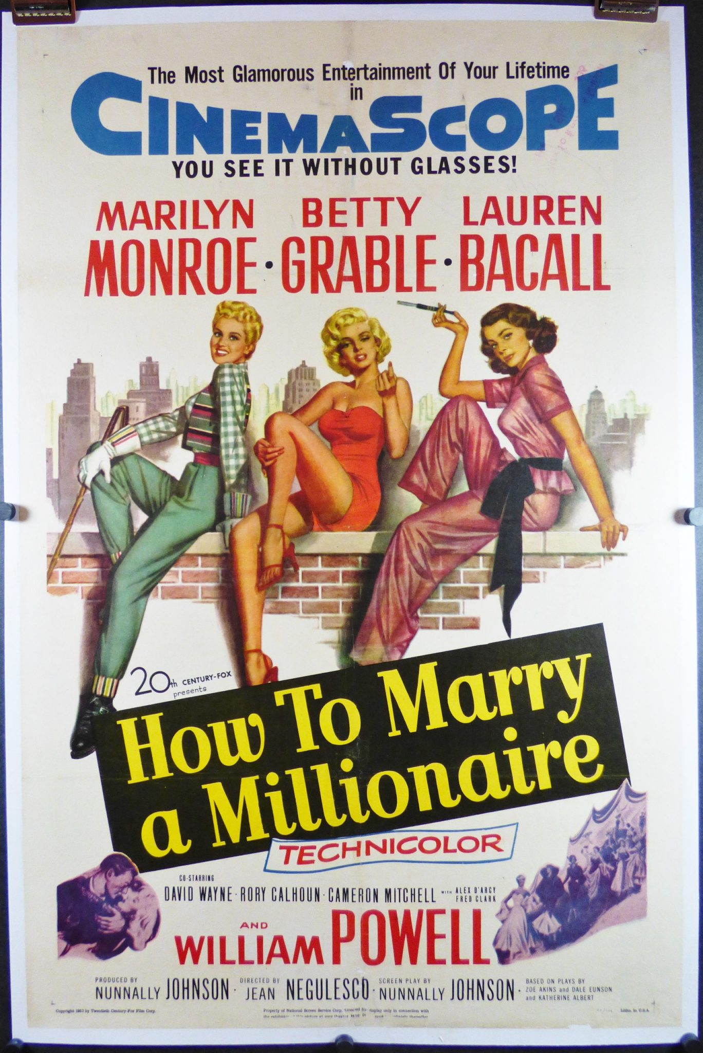 HOW TO MARRY A MILLIONAIRE, Original Marilyn Monroe Movie Poster ...