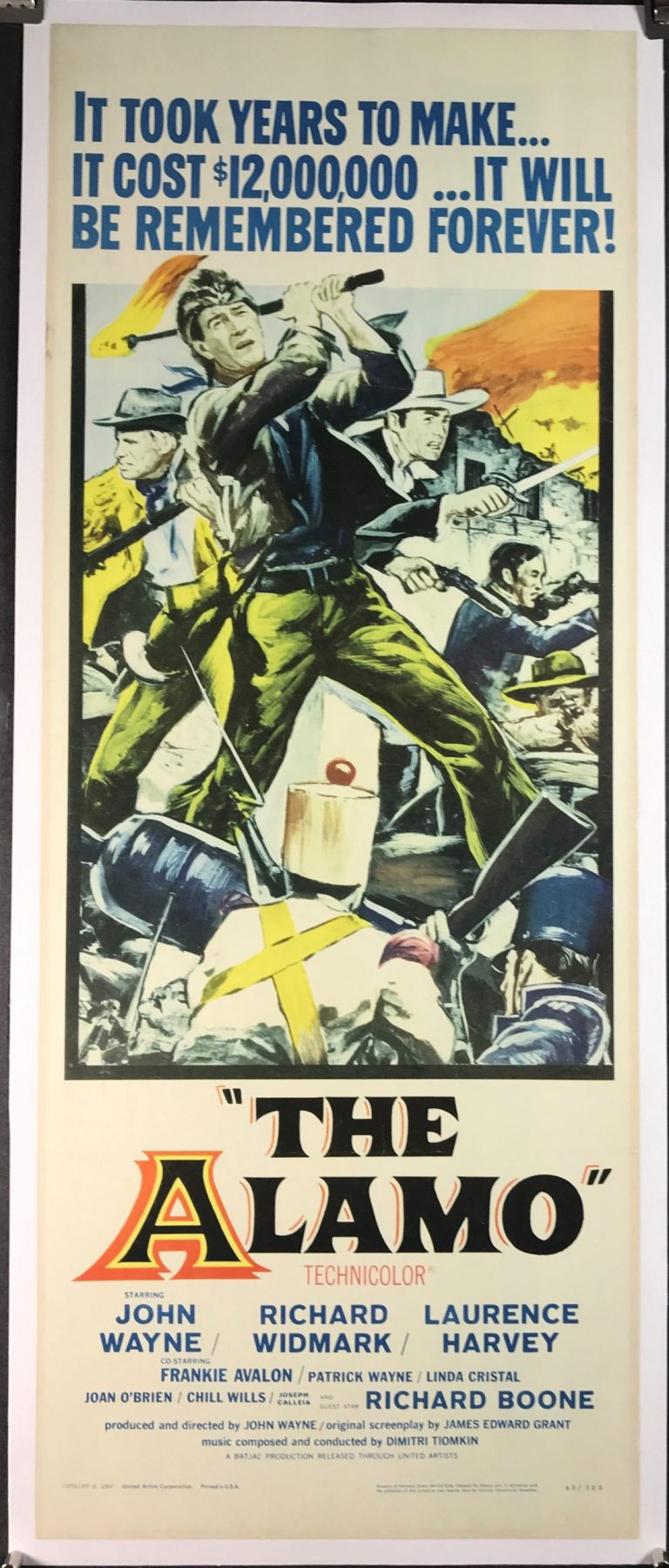 ALAMO, Original Texas War of Independence Poster starring John Wayne ...