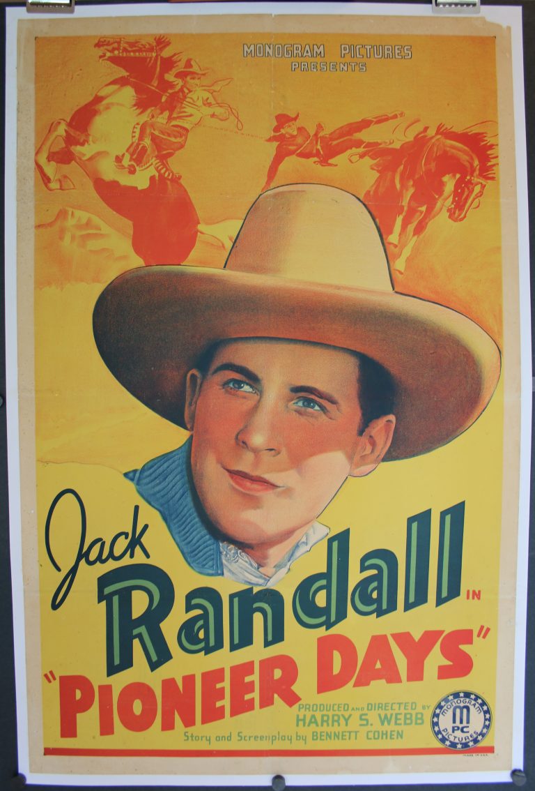 PIONEER DAYS, Original Linen Backed Jack Randall Western Movie Poster ...