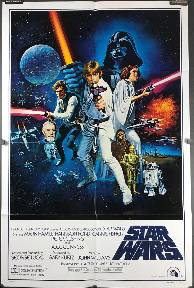 STAR WARS, Original Authentic Style C International Theatrical Movie Poster - Original Vintage ...