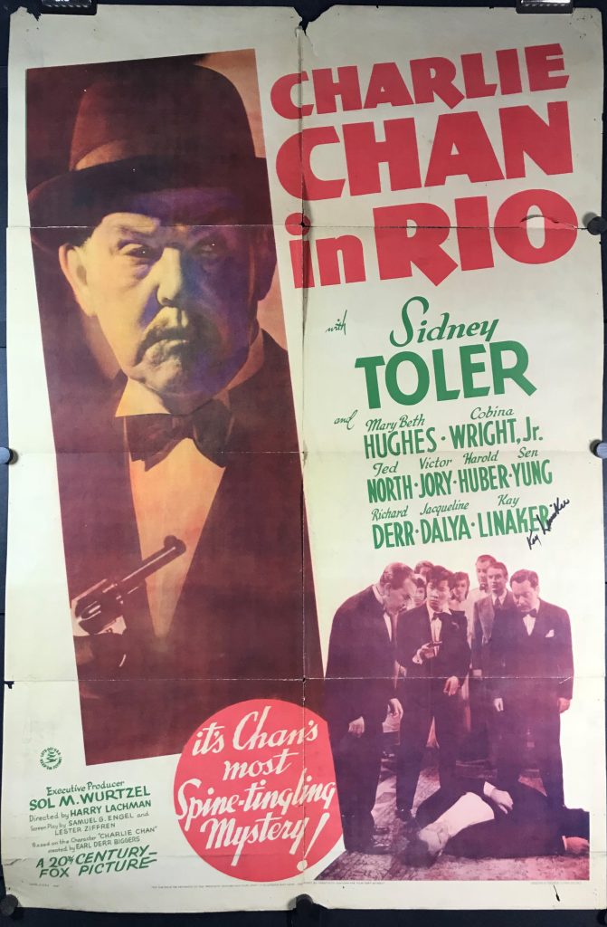 CHARLIE CHAN IN RIO, Original Charlie Chan One Sheet Movie Poster ...