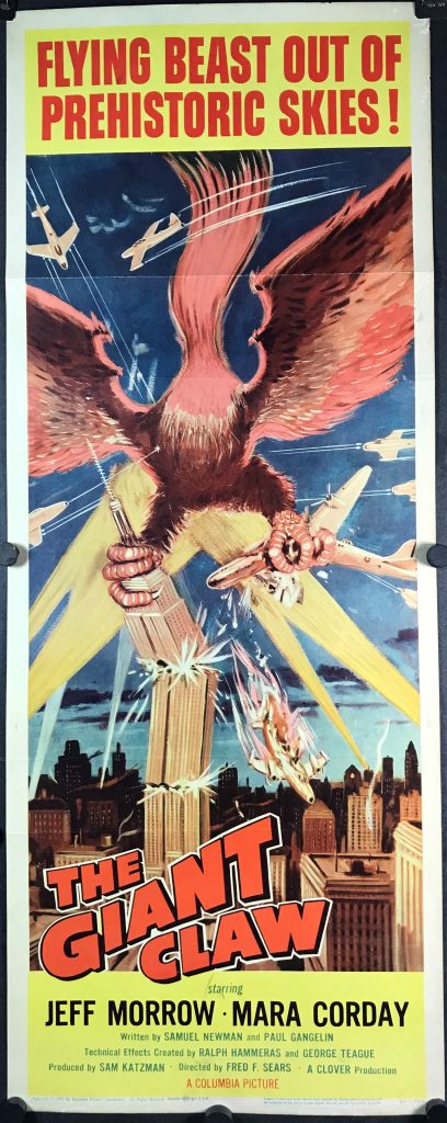 THE GIANT CLAW, Original Vintage Sci-Fi Movie Insert Poster - Original ...
