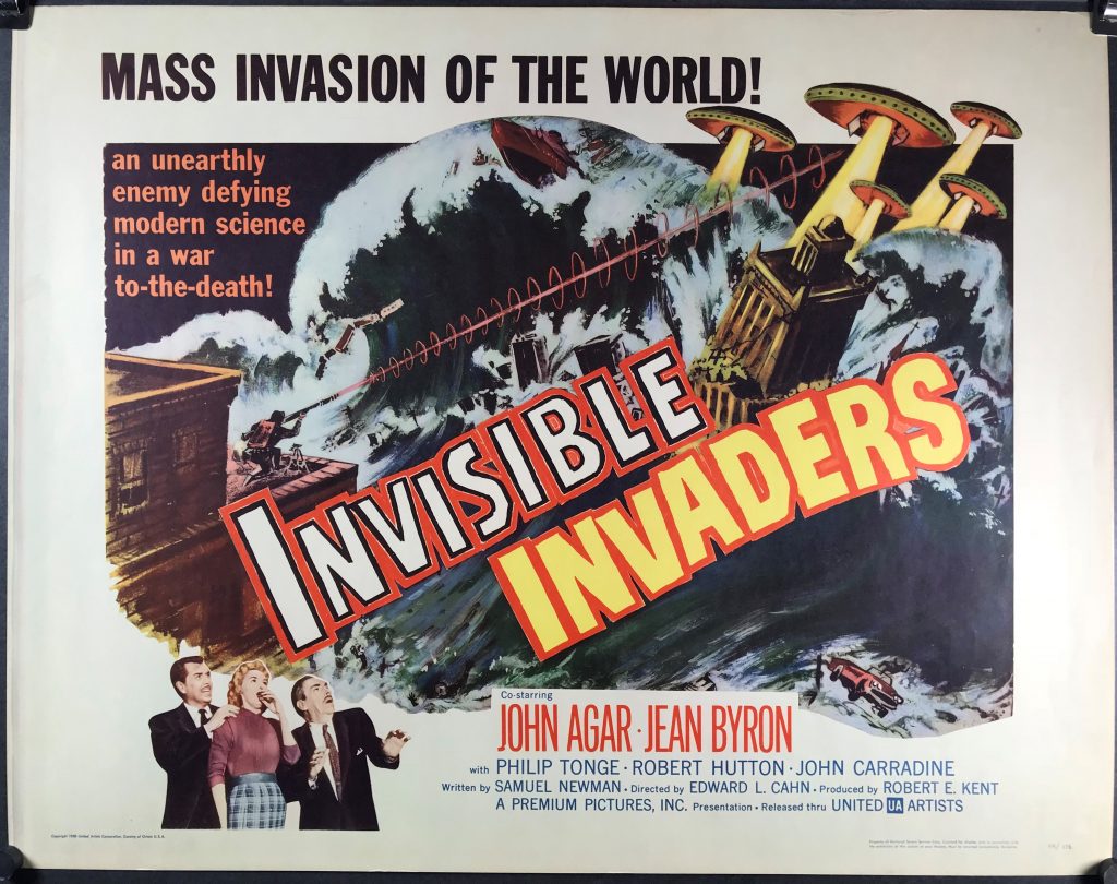 INVISIBLE INVADERS, Original Vintage Sci-Fi Half Sheet Movie Poster ...
