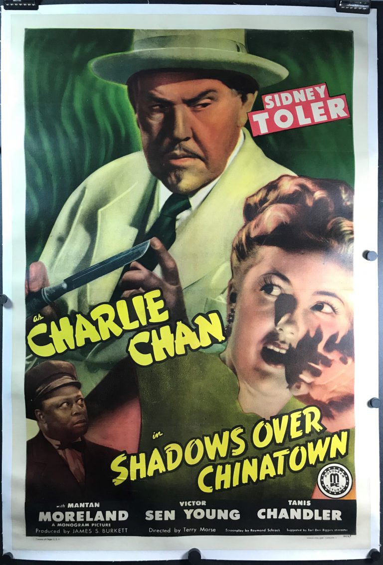 SHADOWS OVER CHINATOWN, Original Linen Backed Charlie Chan Movie Poster ...