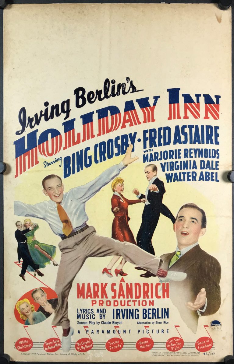 HOLIDAY INN, Original Vintage Bing Crosby and Fred Astaire Movie Poster ...