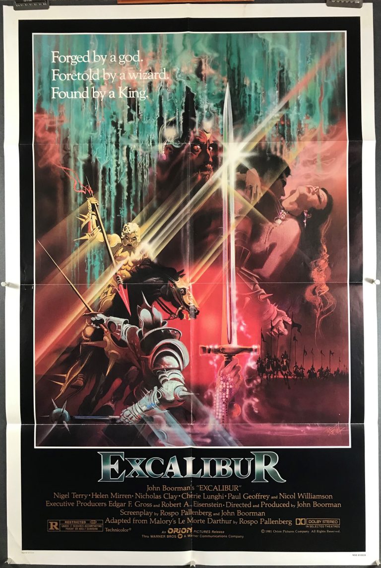 EXCALIBUR, Original King Arthur Folded Movie Poster - Original Vintage ...
