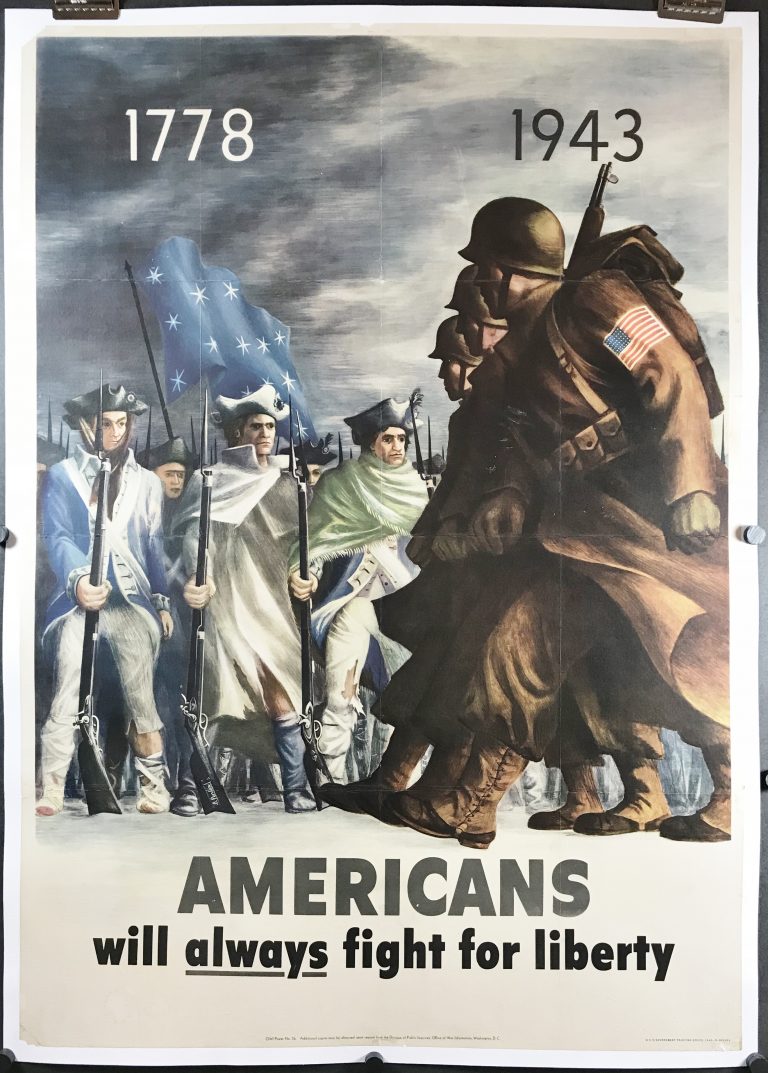 Original WW2 Americans will always fight for liberty propaganda poster ...