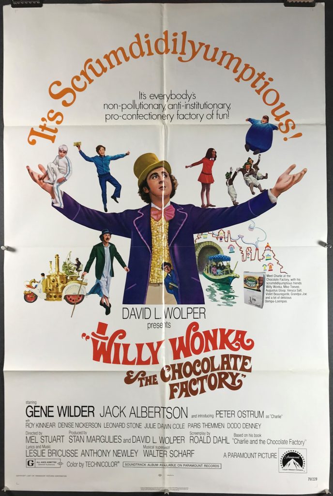 WILLY WONKA & THE CHOCOLATE FACTORY, Original Vintage Gene Wilder Movie ...