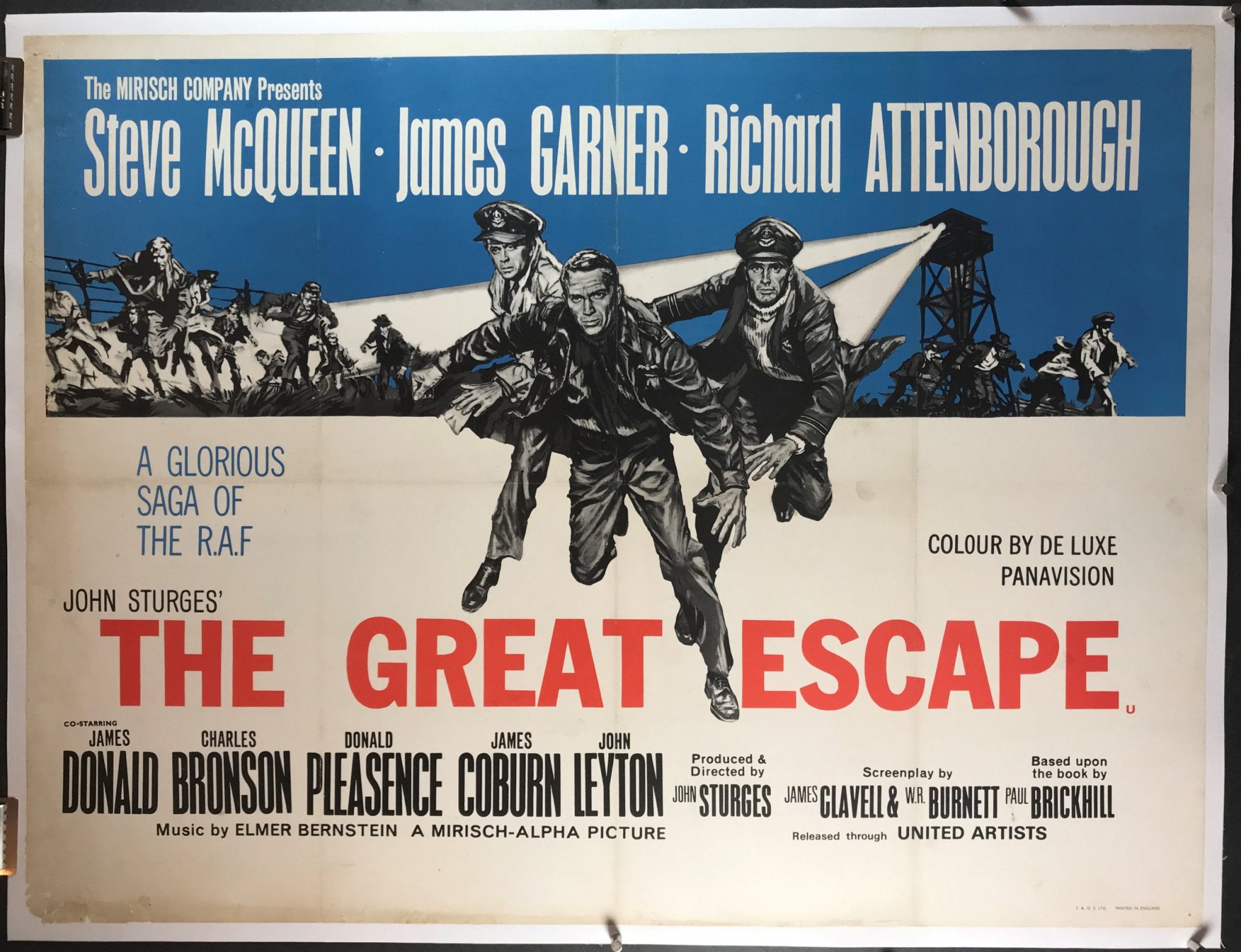 THE GREAT ESCAPE Original Steve McQueen British Quad Movie Poster ...