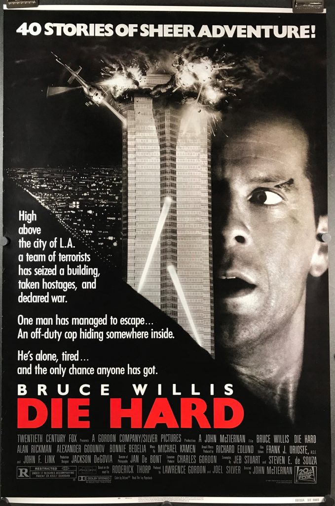 DIE HARD, Original, Vintage Action Movie Poster starring Bruce Willis ...